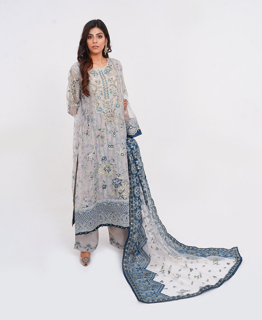 Light Grey Formal Dress - Zerista